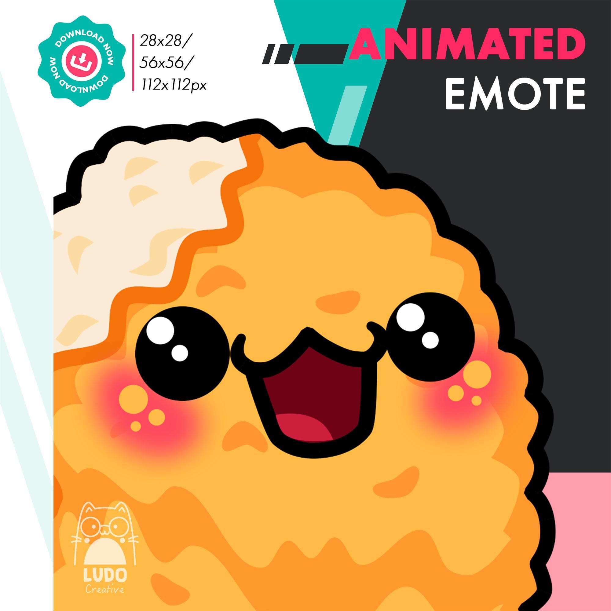 Animated Nugget Talking Emote, Cute Chatty Fried Chicken Emote for ...