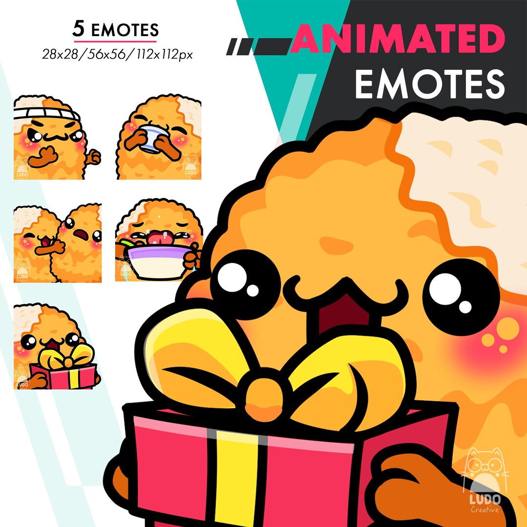 Animated Chicken Nugget Emotes Pack 9, 5 Cute Fried Chicken Gift, Hug ...
