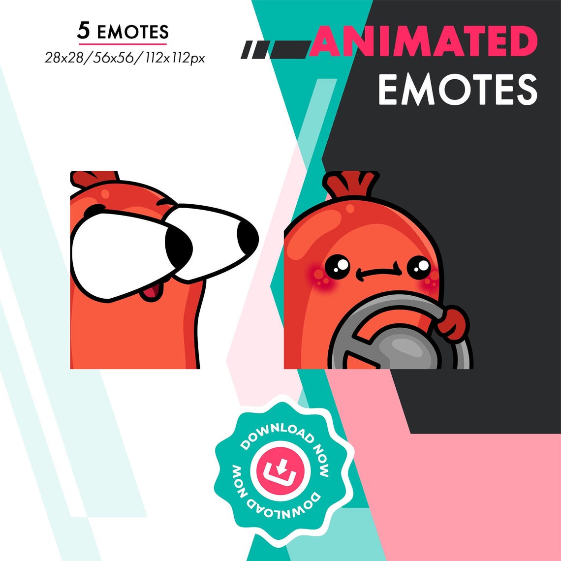 Animated Sausage Emotes Pack 2, 5 Cute Cake, Steer, Rain Emote Set for ...