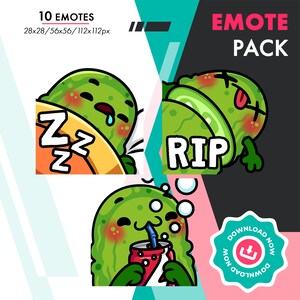 Pickle Emote Bundle, 10 Cute Twitch Gherkin Rip, Cozy Blanket, Raid ...
