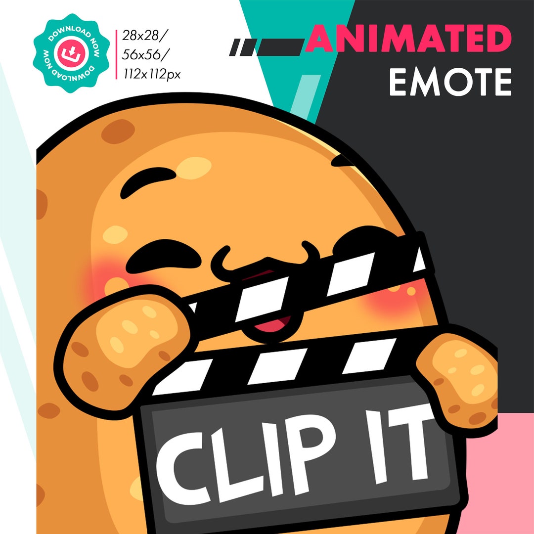 Animated Potato Clip It Emote, Cute Potato Emote for Twitch Youtube ...