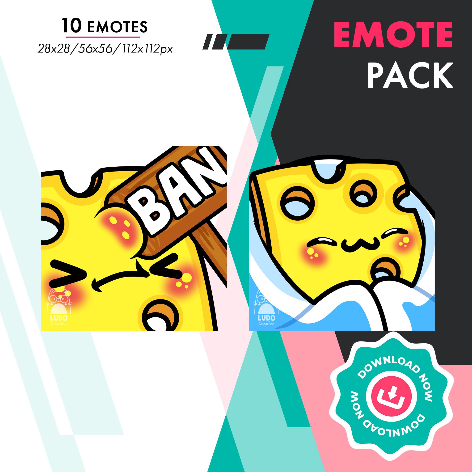 Cheese Emote Pack 2, 10 Cute Twitch Cheddar Slice Facepalm, Ban ...