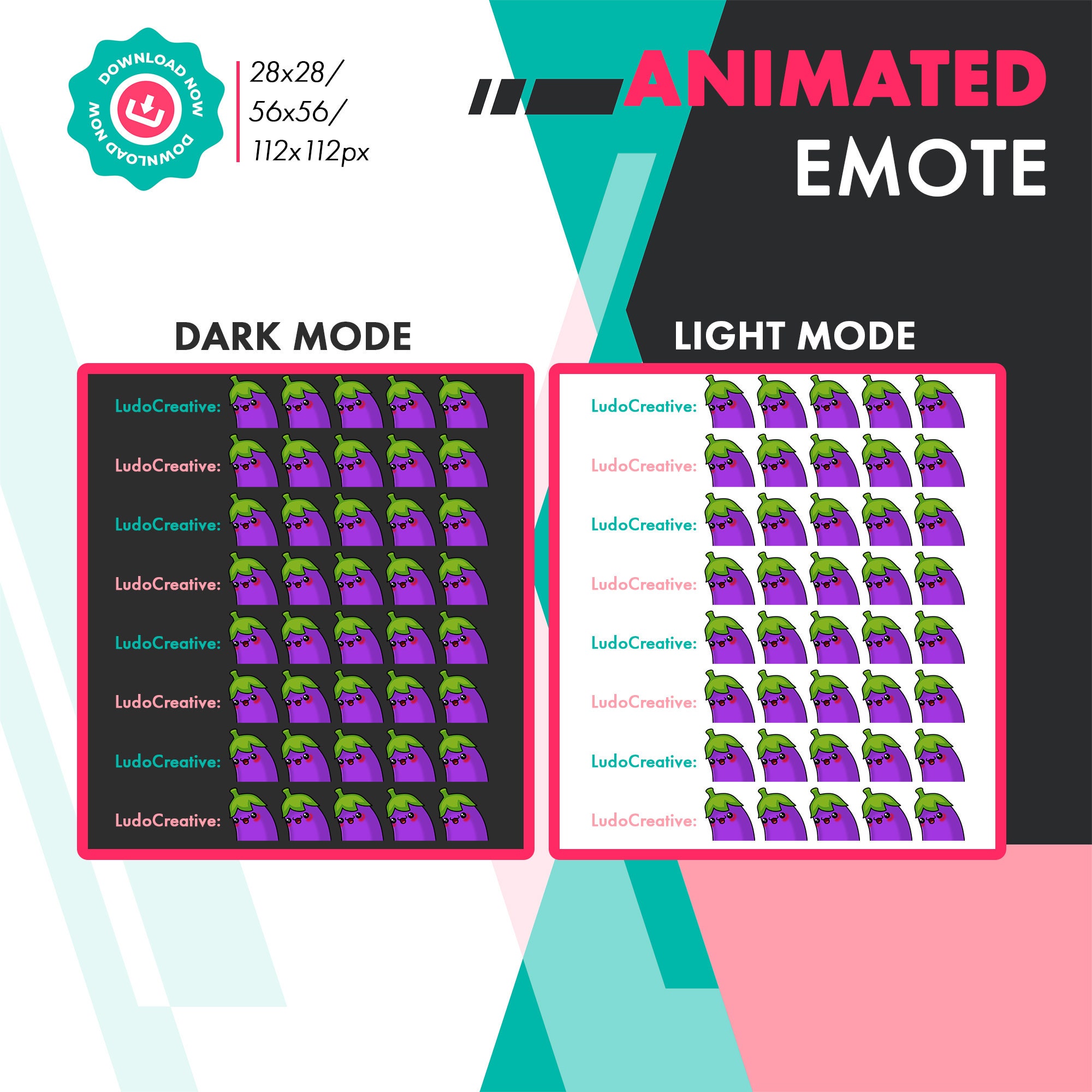 Animated Bobble Emote, Cute Eggplant Wiggle Emote for Twitch Youtube ...