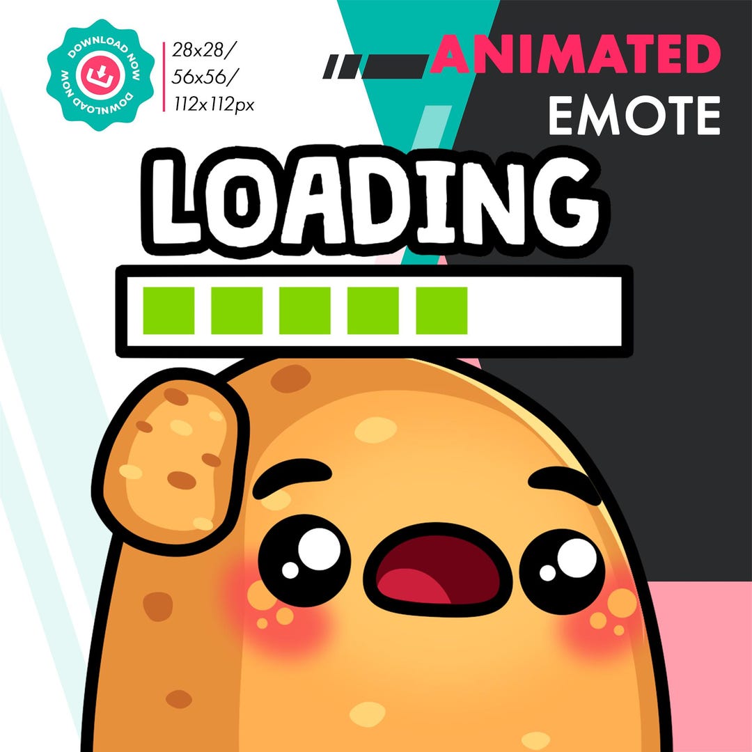 Animate Potato Confused Emote, Cute Potato Loading Emote for Twitch ...