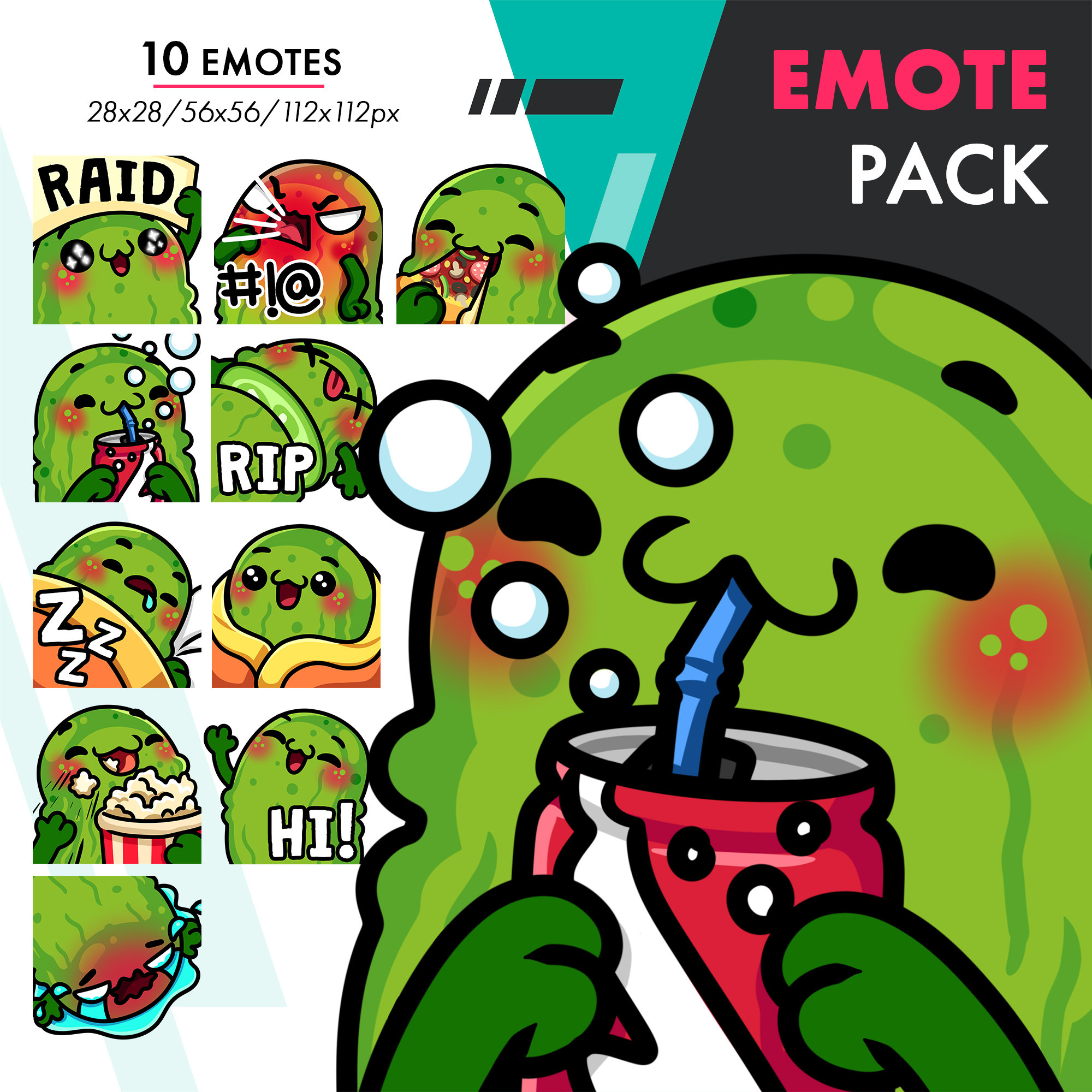Pickle Emote Bundle, 10 Cute Twitch Gherkin Rip, Cozy Blanket, Raid ...