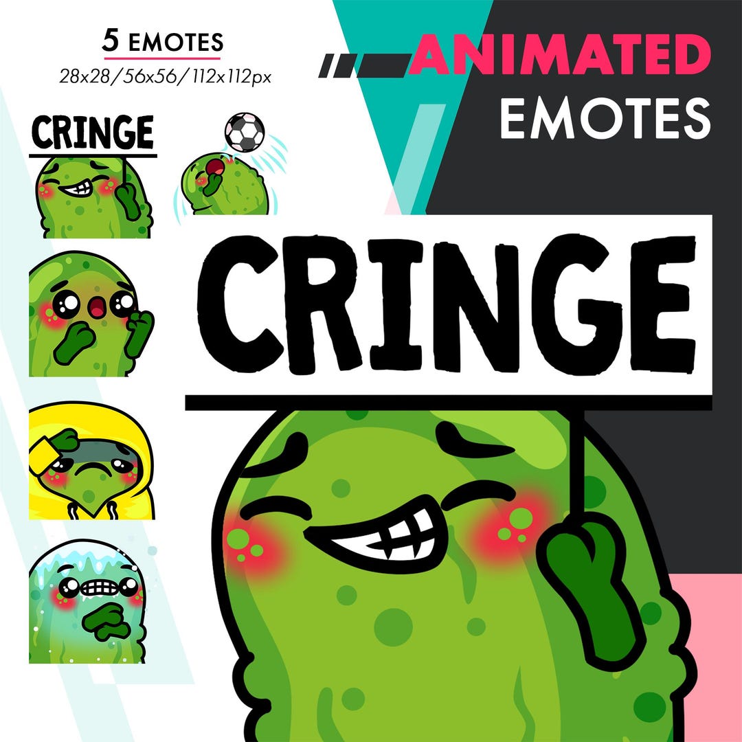 Animated Pickle Emotes Pack 12, 5 Cute Pickle Uppies, Hoodie, Cringe ...