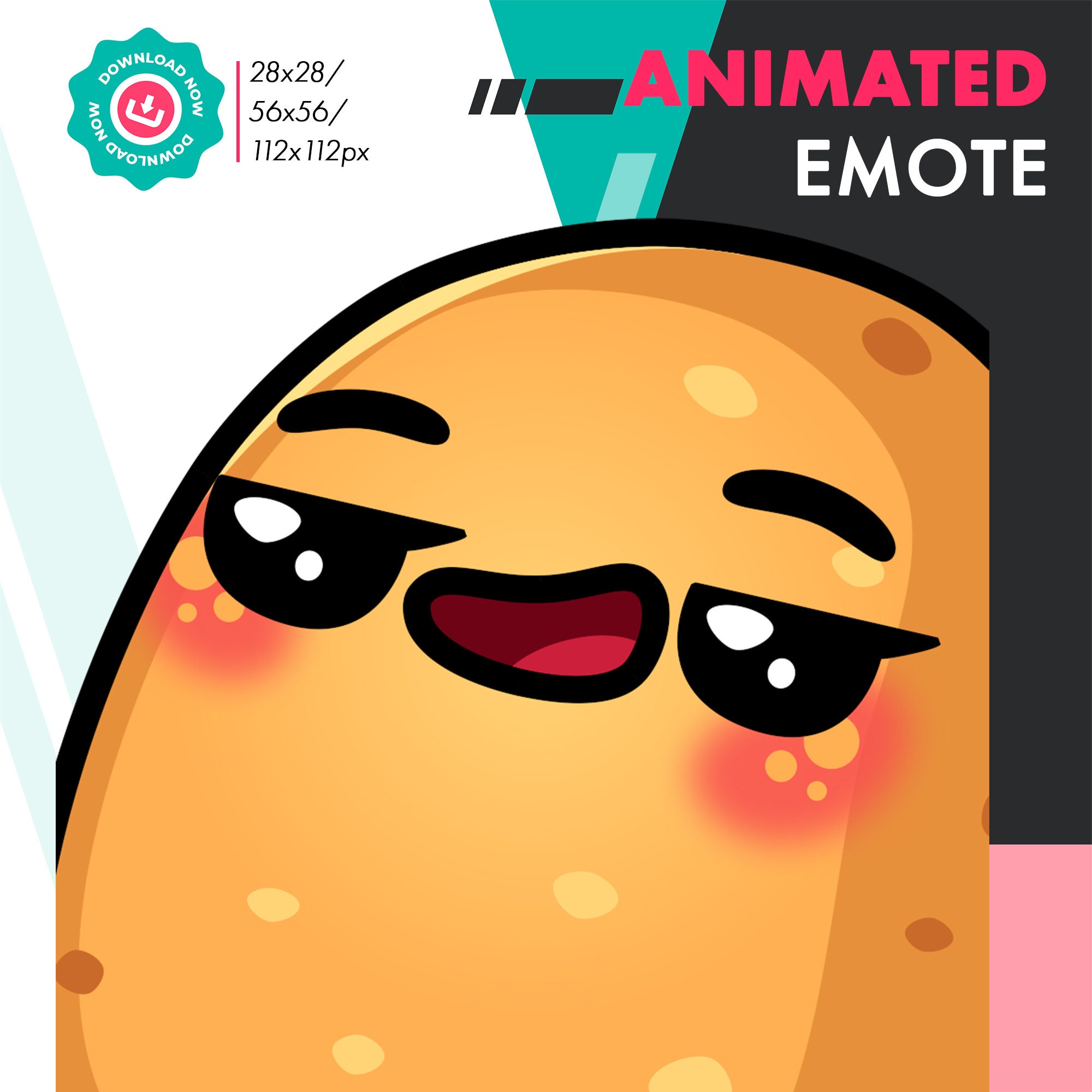 Animated Potato Emote, Cute Smirk Emote for Twitch Youtube Discord Kick ...