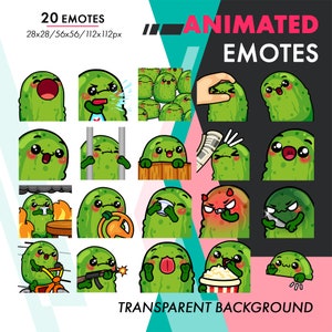 Mega Animated Pickle Emotes Pack, 20 Cute Gherkin Wiggle, Lick, Knife ...