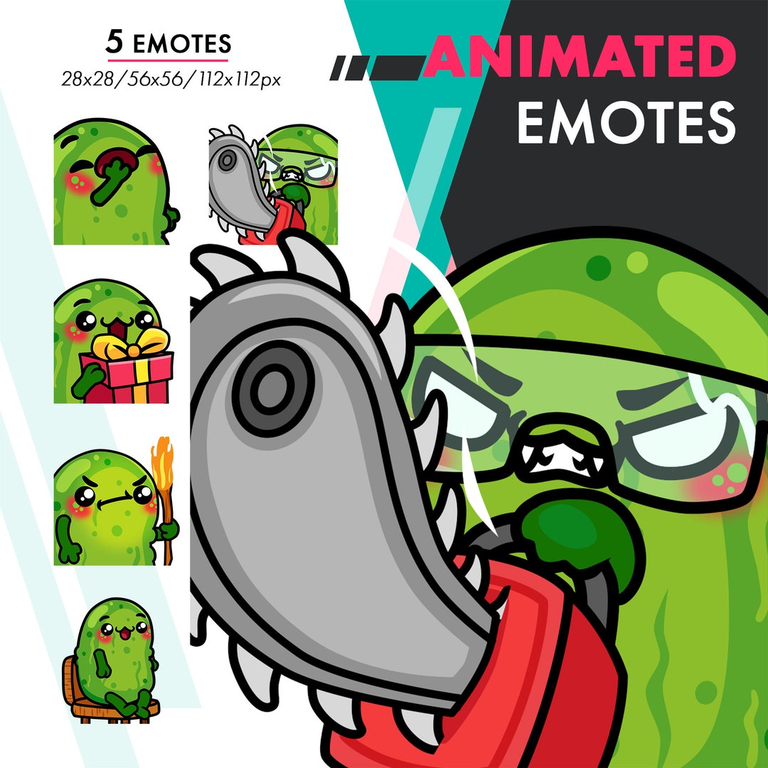 Animated Pickle Emotes Pack 5, 5 Cute Pickle Chainsaw, Gift, Sit Emote ...