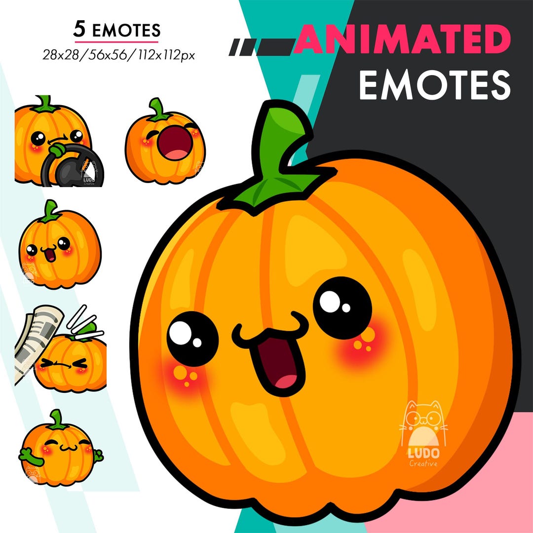 Animated Pumpkin Emotes Pack, 5 Cute Halloween Wiggle, Steering Wheel ...