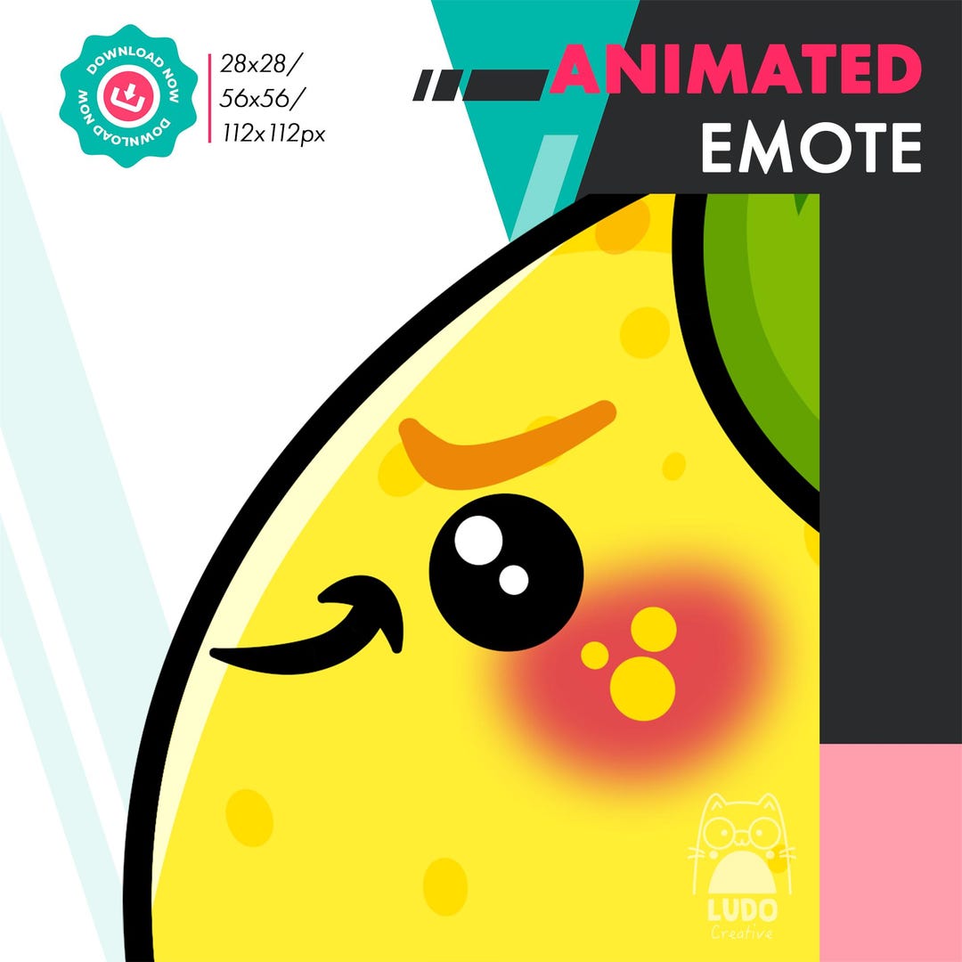 Animated Lemon Side Eye Emote, Cute Food Emote for Twitch Youtube ...