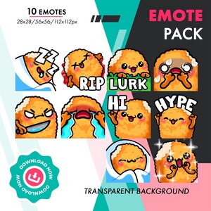 Chicken Nugget Emote Bundle, 10 Cute Twitch Fried Chicken Rip, Cozy ...