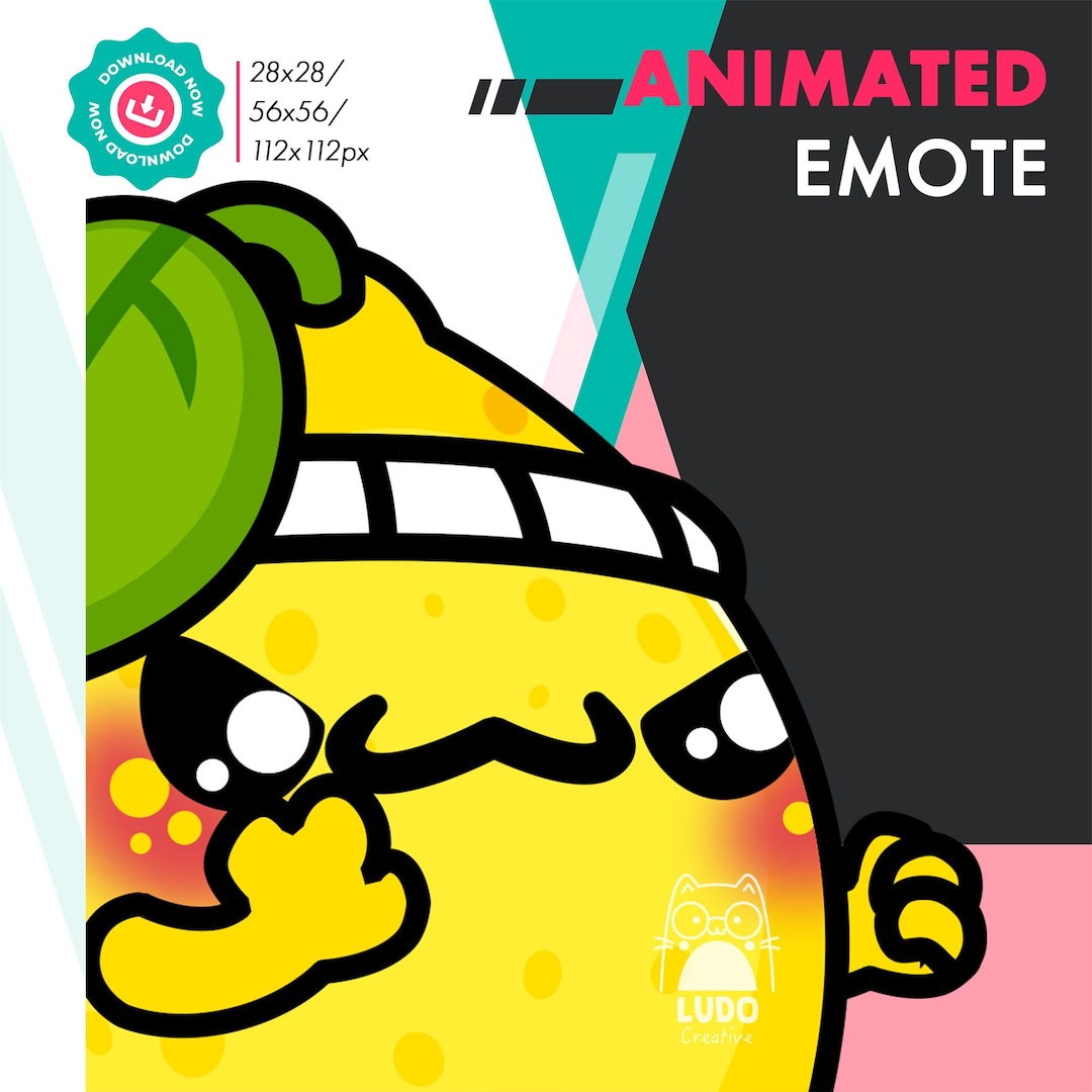 Animated Lemon Punch Emote, Cute Fight Emote for Twitch Youtube Discord ...