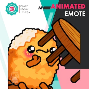 Animated Chicken Nugget Flipping Table Emote, Cute Fried Chicken Rage ...