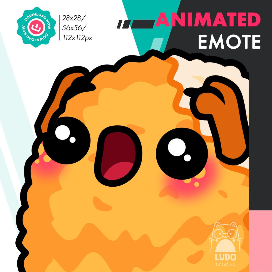 Animated Nugget No Way Emote, Cute Fried Chicken Shocked Emote for ...