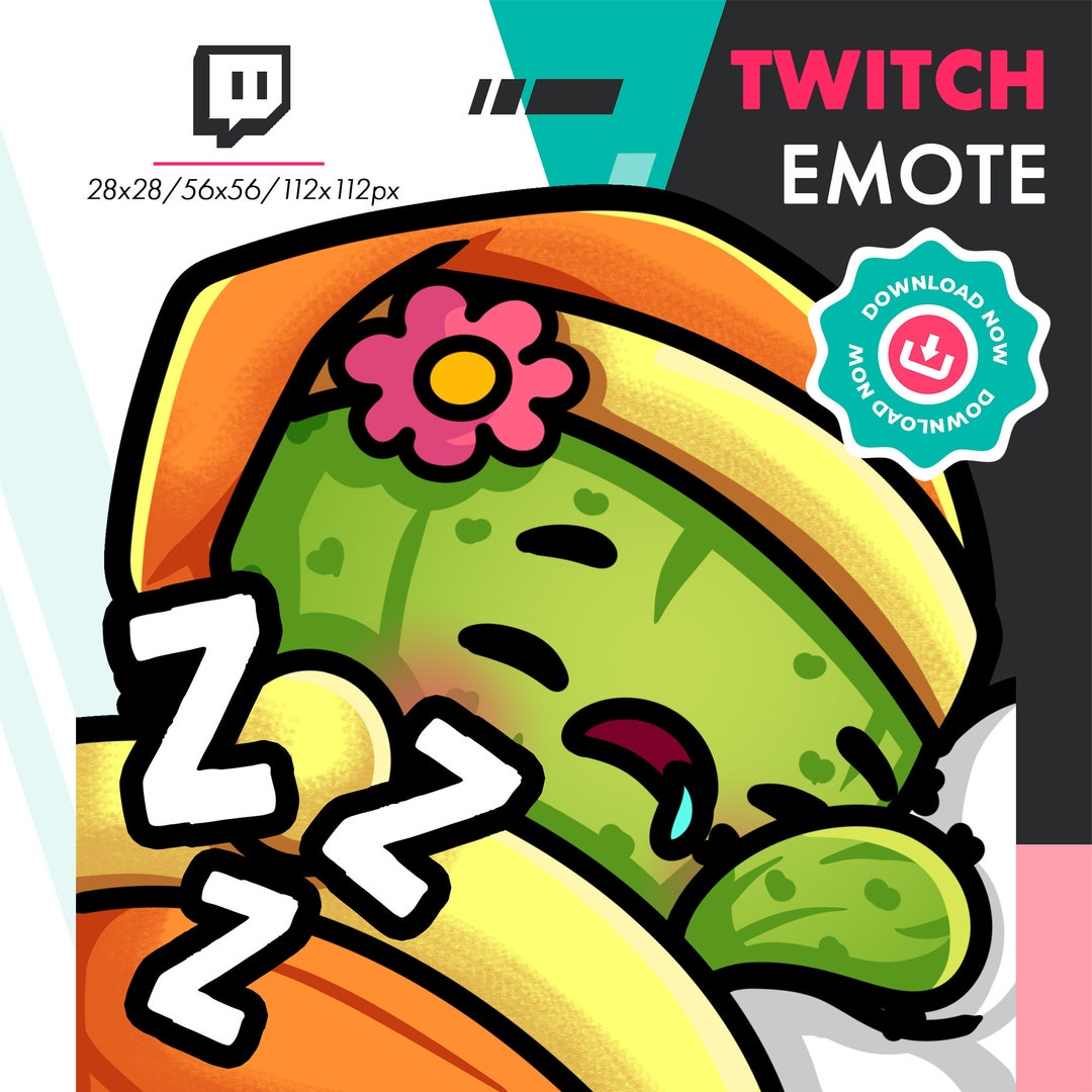 Twitch Cactus Emote Cute Sleep Emote for Twitch Youtube - Etsy