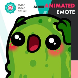 Animated Pickle No Way Emote, Cute Pickle Shock Emote for Twitch ...