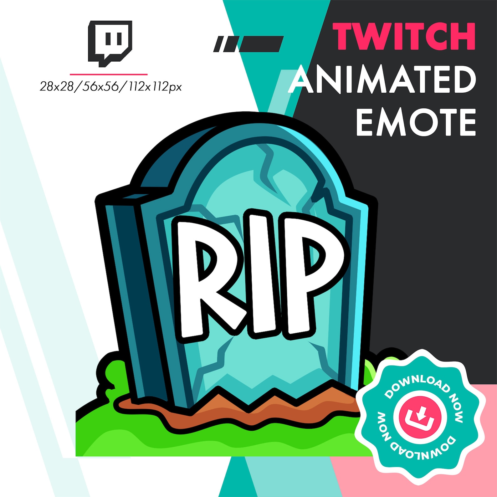 Animated Twitch Rip Emote Cute RIP Emote for Twitch Youtube Discord ...