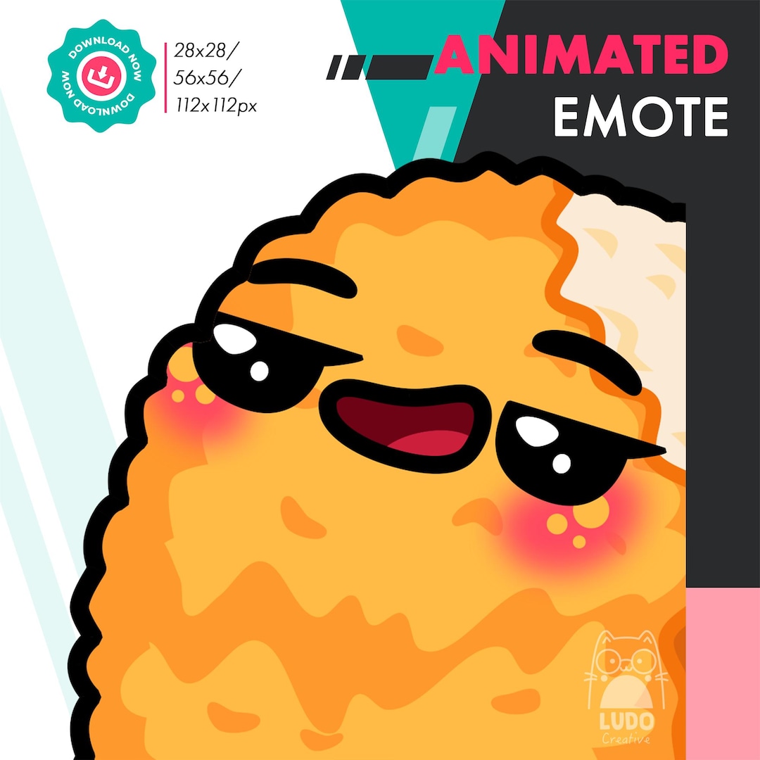 Animated Nugget Smirk Emote, Kawaii Fried Chicken GIF for Twitch ...