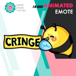 Animated Emotes, Cute Bee Cringe Emote for Twitch Youtube Discord ...