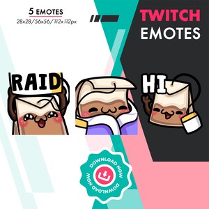 Twitch Tea Bag Emote Pack, Cute 5 Tea Cozy Blanket, Raid Emote Set for ...