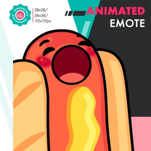 Animated Hotdog POP Emote, Cute Sausage Emote for Twitch Youtube ...