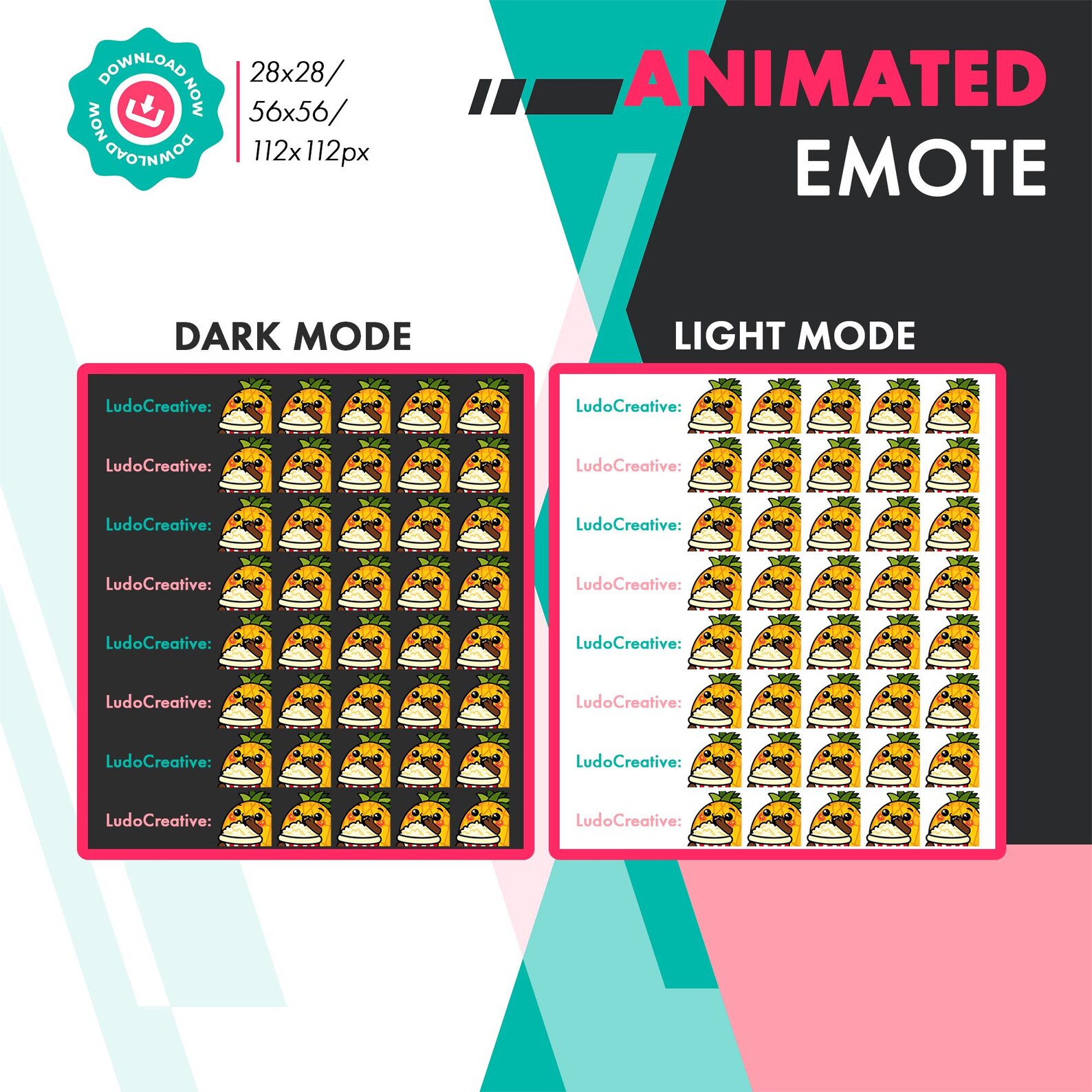 Animated Pineapple Popcorn Emote, Cute Fruit Eating Emote for Twitch ...