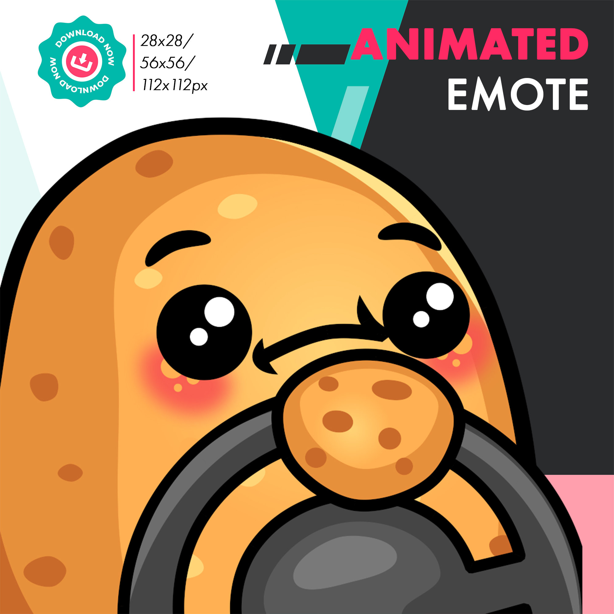Animated Potato Emote, Animated Potato Steer Emote for Twitch Streamers ...
