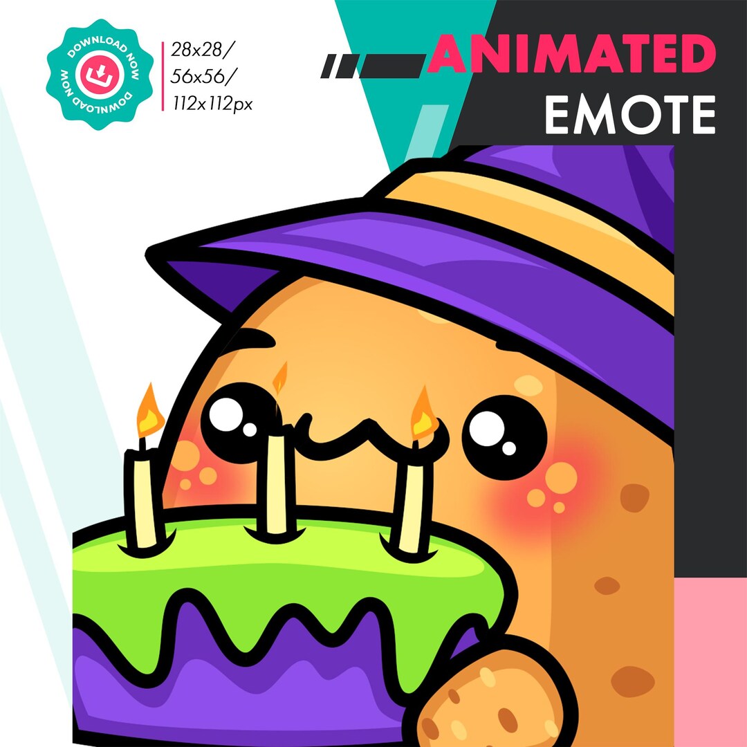 Animated Halloween Potato Cake Emote, Animated Potato Birthday Emote ...