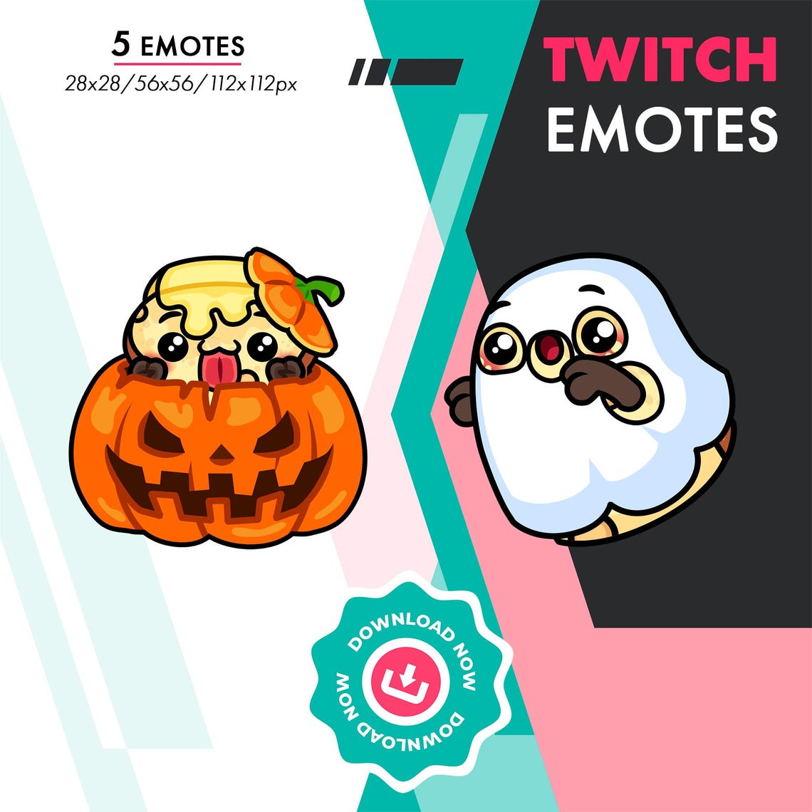 Halloween Toast Emote Pack, Cute 5 Zombie, Ghost, Pumpkin Bread Emote ...