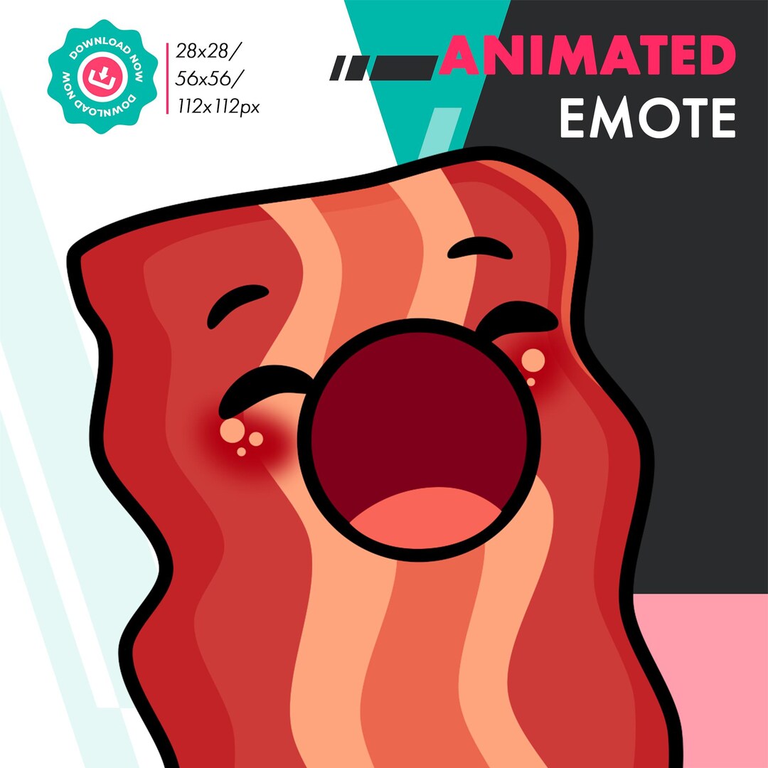 Animated Bacon POP Emote, Cute Food Emote for Twitch Youtube Discord ...