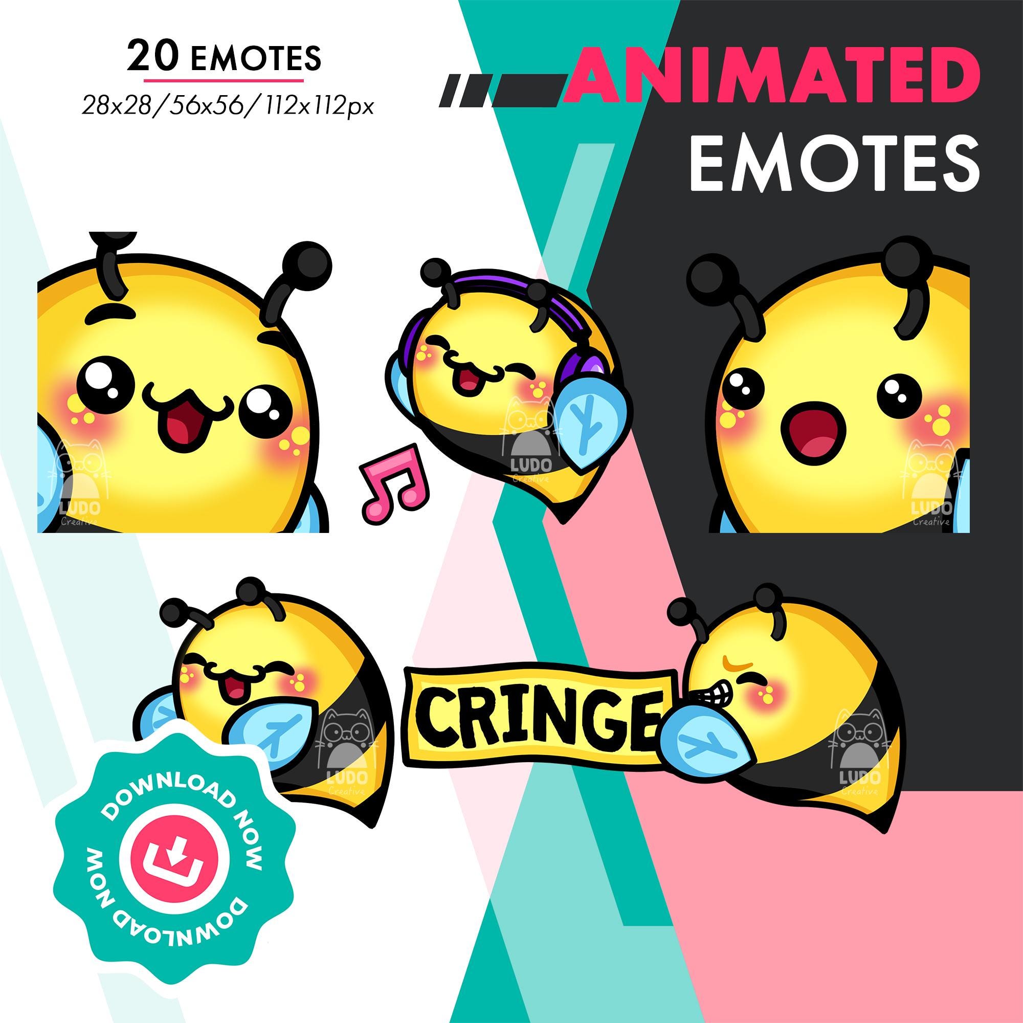Mega Animated Bee Emotes Pack, 20 Cute Wasp Steer, Dance, Pop Emote Set ...
