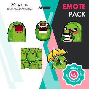 Mega Pickle Emote Pack 2, 20 Cute Gherkin POP, Gift, Jam, Wave Static ...