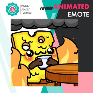 Animated This is Fine Emote, Cute Cheese I'm Fine Emote for Twitch ...