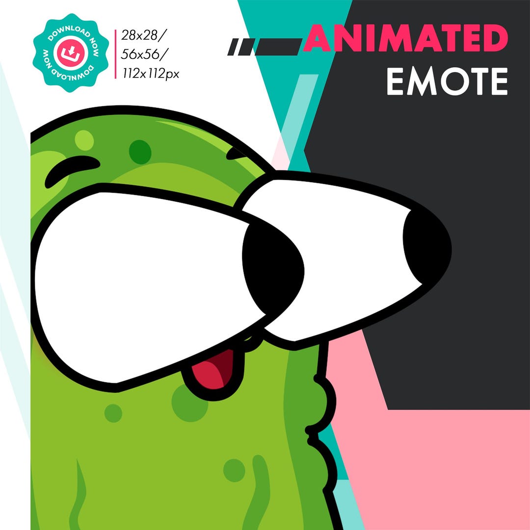Animated Pickle Eyes Emote, Cute Pickle Boba Emote for Twitch Youtube ...