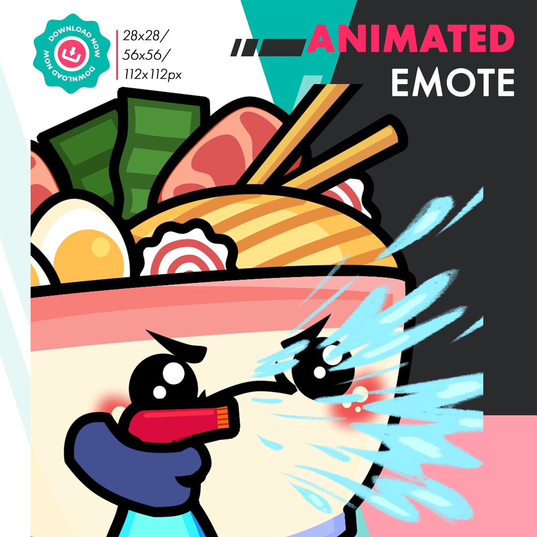 Animated Ramen Spray Bottle Emote, Cute Noodle Emote for Twitch ...