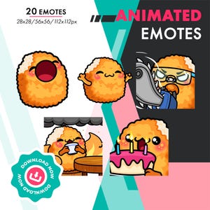 Mega Animated Nugget Emotes Pack, 20 Cute Fried Chicken POP, Raid ...