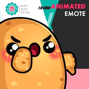 Animated Potato Emote, Cute Potato Boo Emote for Twitch Youtube Discord ...