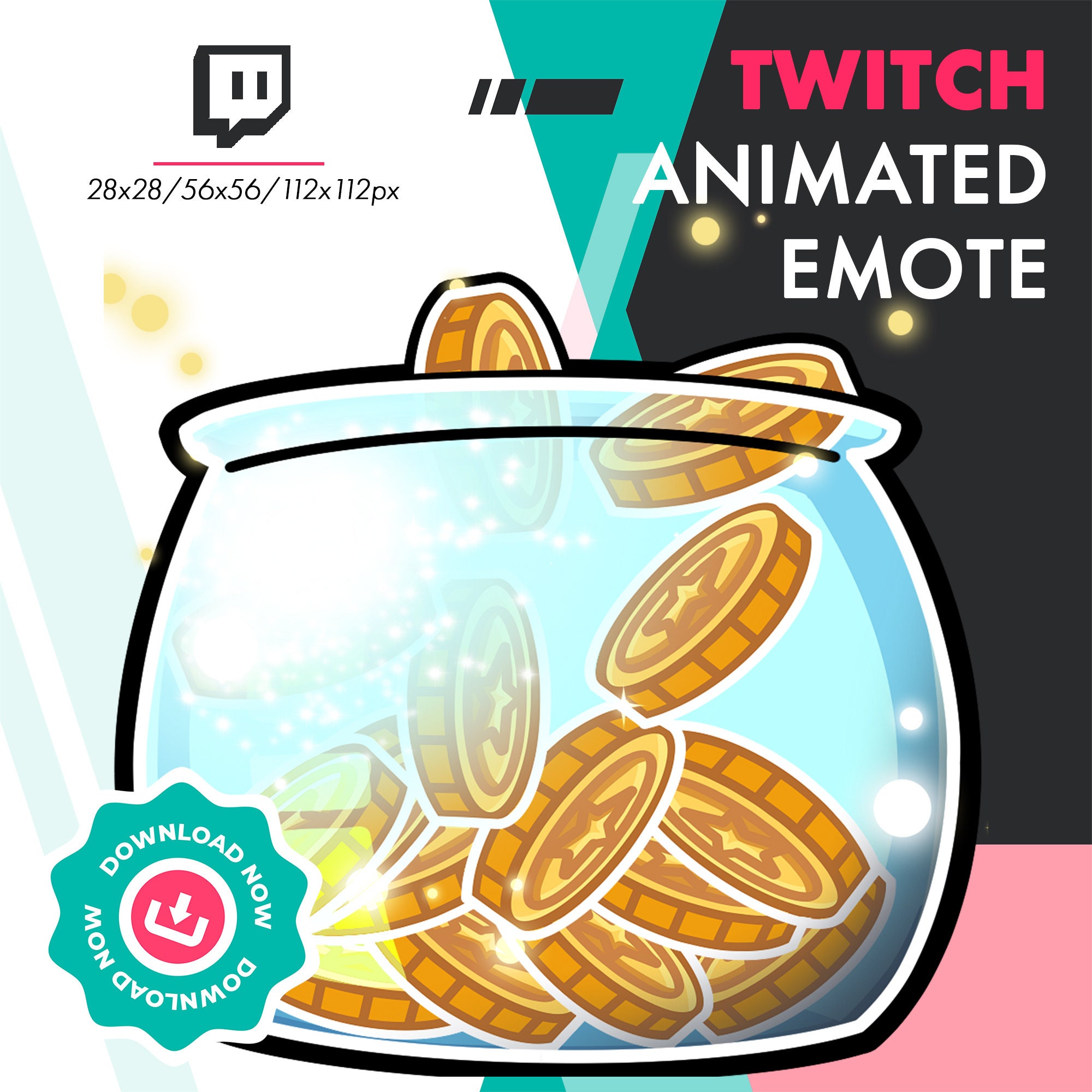Animated Twitch Money Emote Cute Coin Jar Emote for Twitch Youtube ...
