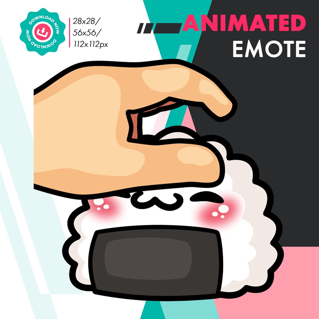 Animated Onigiri Pet Emote, Cute Food Emote for Twitch, Discord ...