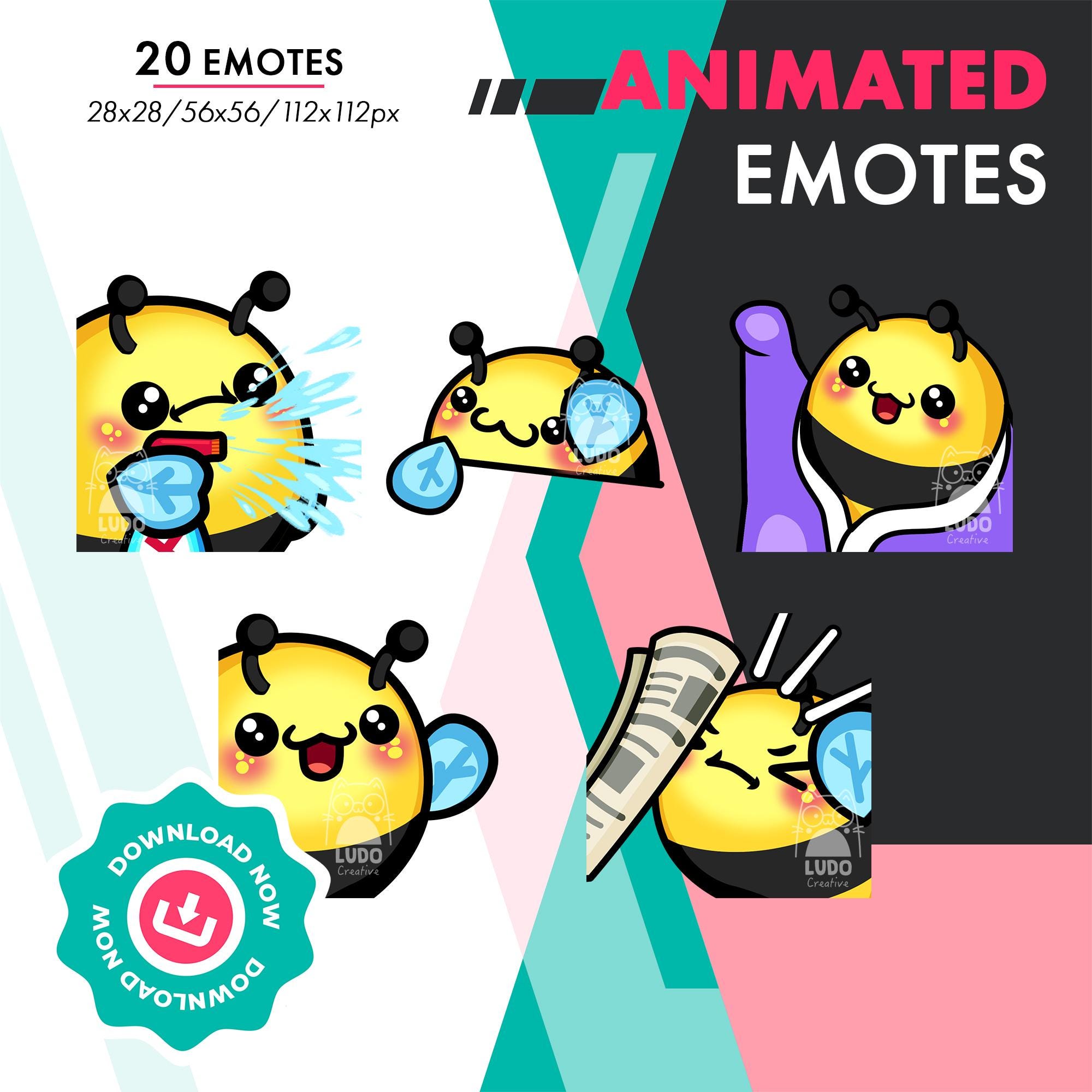 Mega Animated Bee Emotes Pack, 20 Cute Wasp Steer, Dance, Pop Emote Set ...
