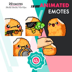 Mega Animated Nugget Emotes Pack, 20 Cute Fried Chicken POP, Raid ...