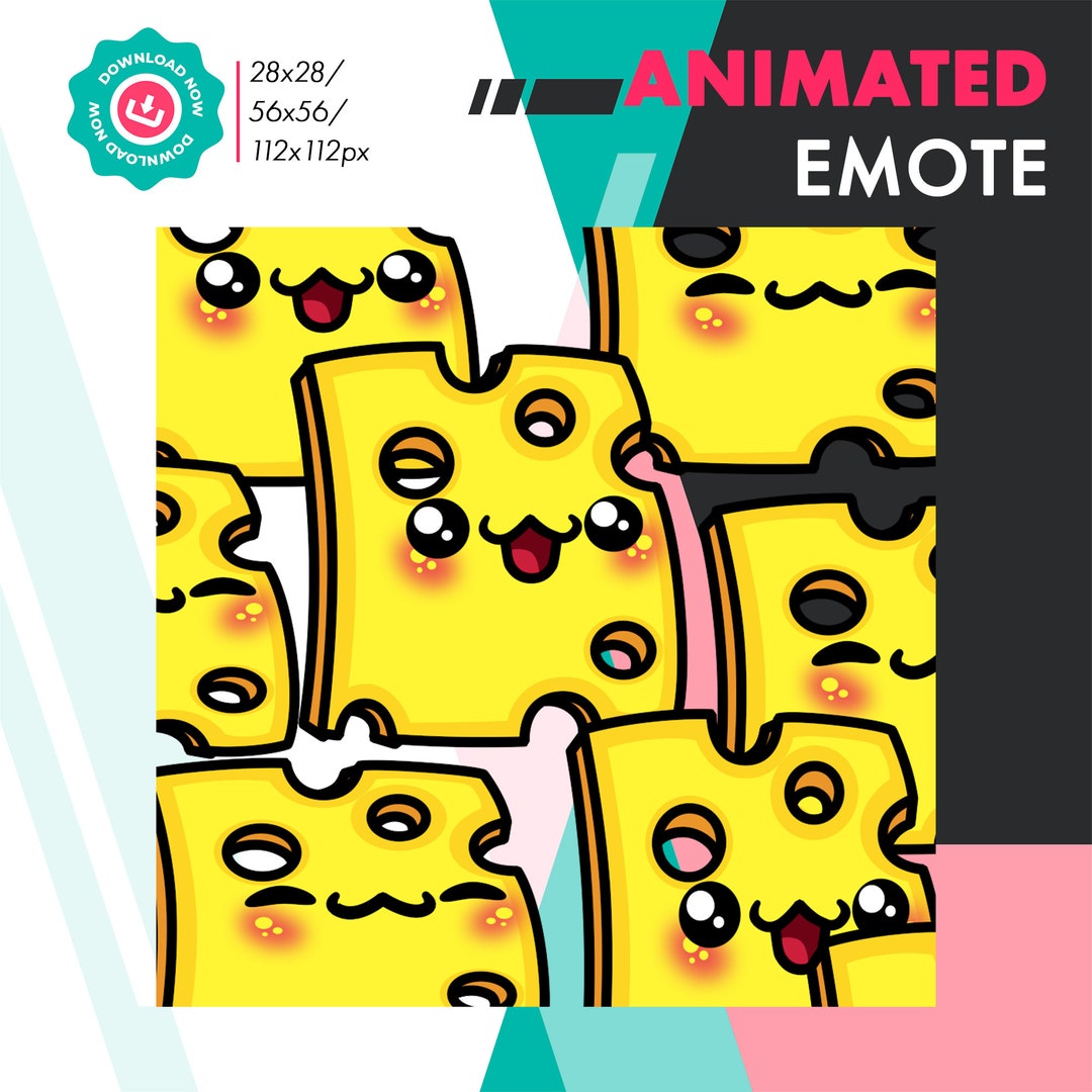 Animated Cheese Raid Emote, Cute Cheddar Slice Emote for Twitch Youtube ...