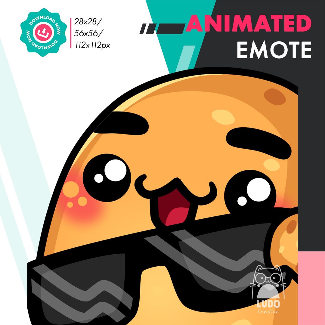 Animated Potato Sunglasses With Thick Eyebrows Emote, Cute Potato Brows ...