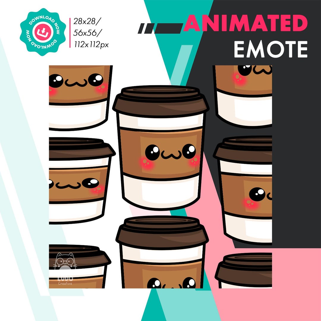 Animated Coffee Raid Emote, Cute Coffee Cup Emote for Twitch Streamers ...