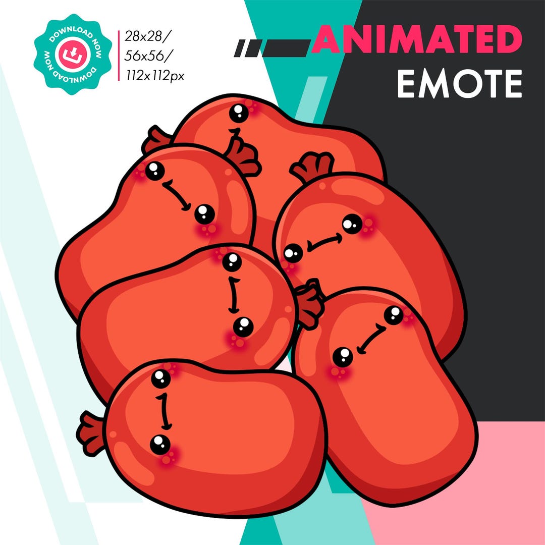 Animated Sausage Raid Emote, Cute Frankfurter Rain Emote for Twitch ...