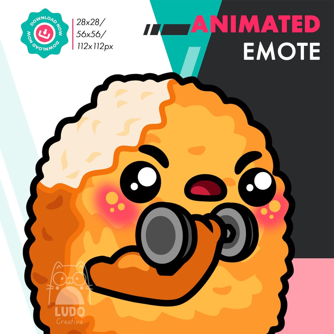 Animated Chicken Nugget Gym Emote, Cute Fried Chicken Weight Lifting ...