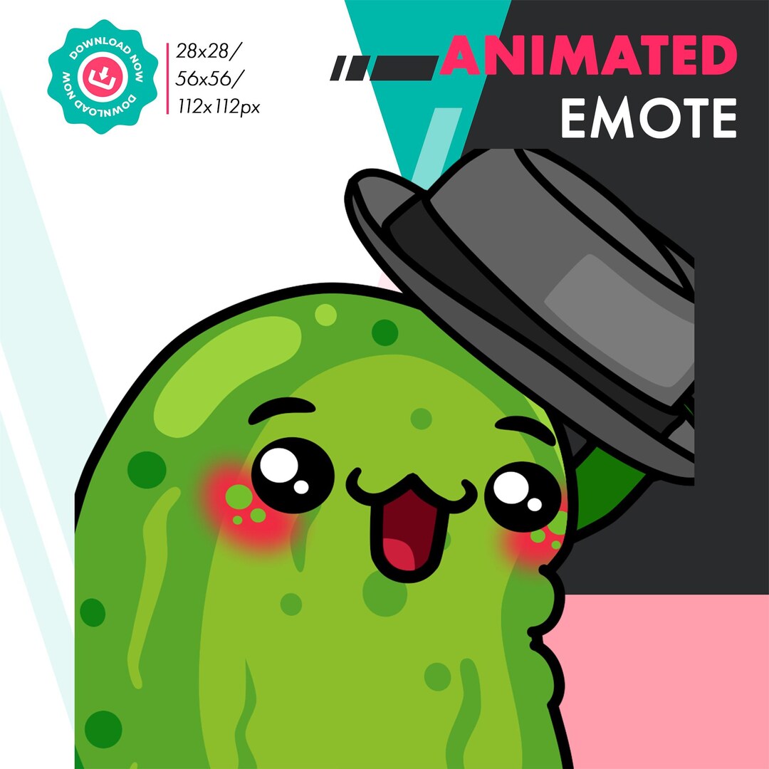 Animated Pickle Mlady Emote, Cute Pickle Hat Emote for Twitch Youtube Discord Kick Streamers - Etsy