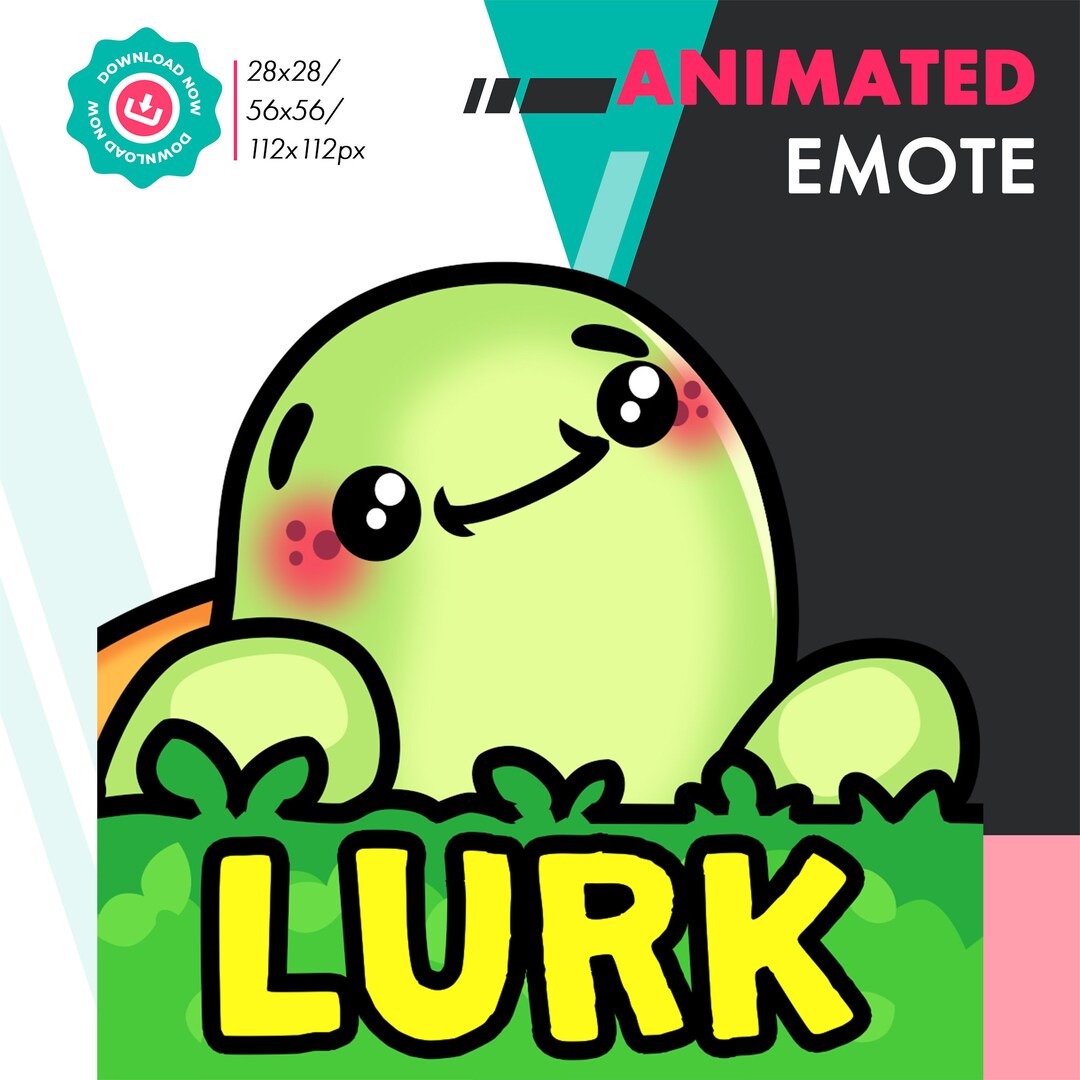 Animated Lurk Emote, Cute Turtle Hide Emote for Twitch Youtube Discord ...