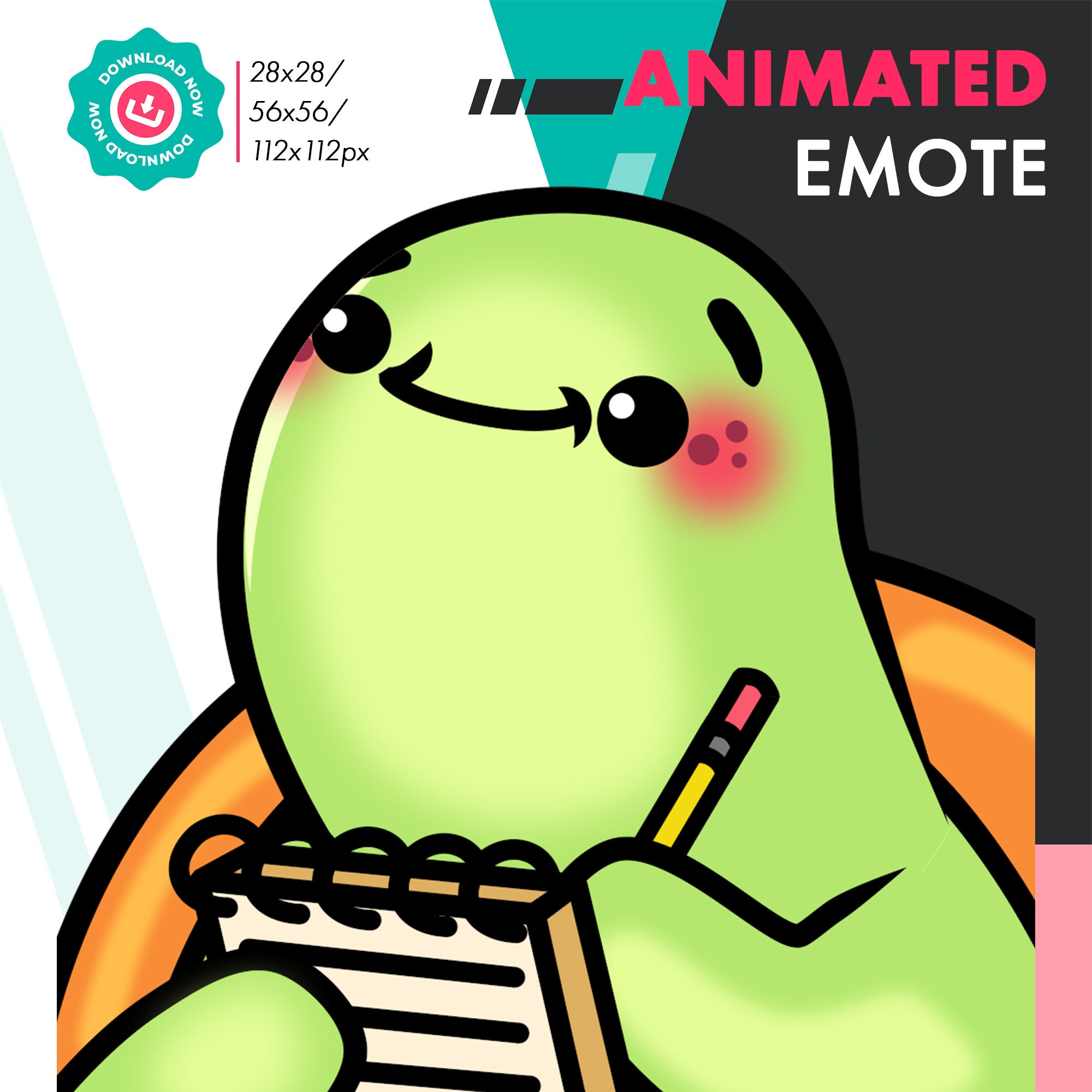 Animated Turtle Emote, Animated Tortoise Noted Emote for Twitch ...